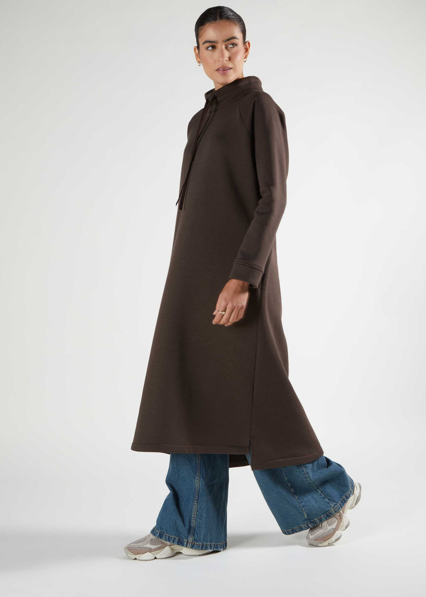 Funnel Neck Midi Dark Brown | Modest Midis | Aab Modest Wear – Aab ...