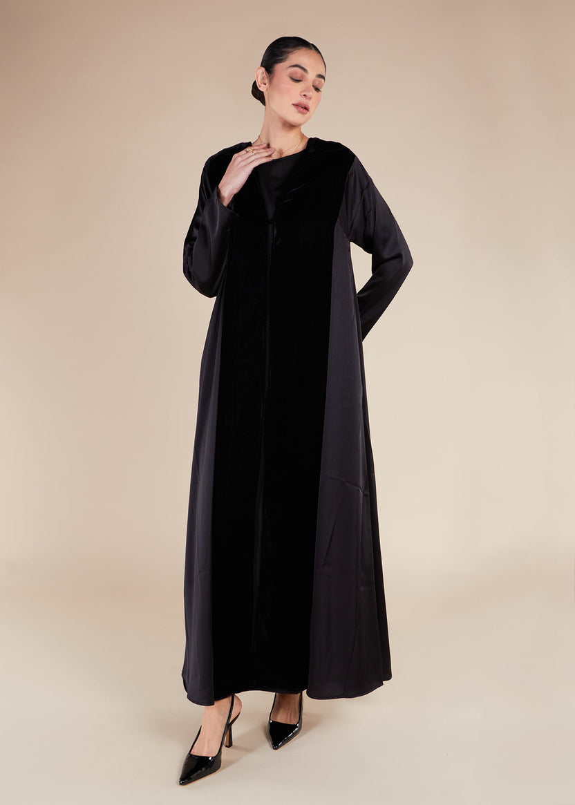 Velvet Panel Open Abaya | Modest Open Abayas | Aab Modest Wear – Aab ...