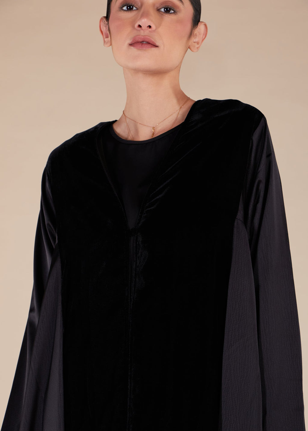 Velvet Panel Open Abaya | Modest Open Abayas | Aab Modest Wear – Aab ...